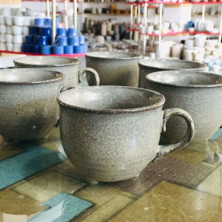 6 piece set of imported qulaity vintage style stone cups | tea coffee ...