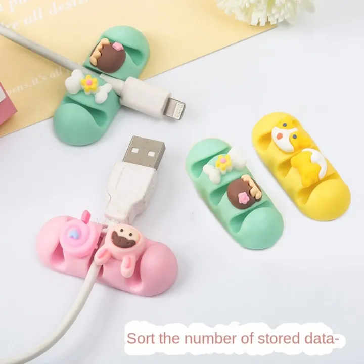 Fixed Wire Clip Cord Protector Cartoon Cable Winder Silicone Flexible ...