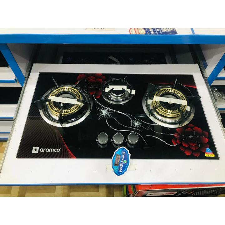 Aramco Gas Stove Glass Hoob with Metallic Burners | Daraz.pk