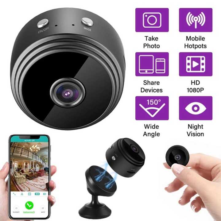 A9 Mini Camera Rechargeable WiFi Wireless Security Camera WDR ...