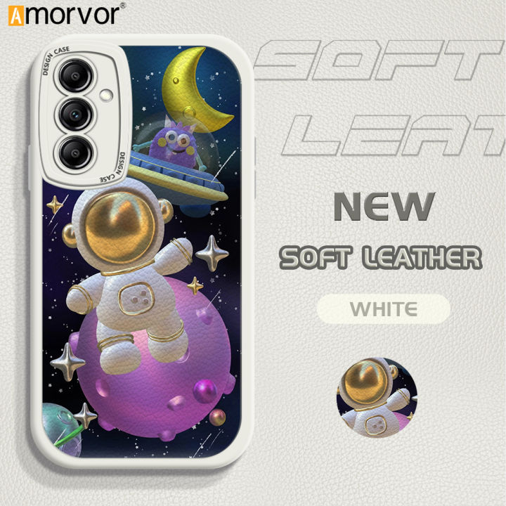AMORVOR for Samsung A14 4G 5G Back Cover Astronaut Space Roam Print PU ...