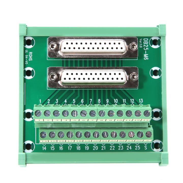 DB25-M6 Double Female Head DIN Rail Mount Interface Module Terminal ...