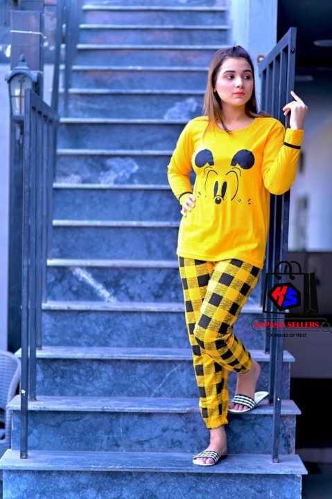 HERMAIN BANTVA Cotton Jersey Printed Night Wear Sleeping Wear Night ...