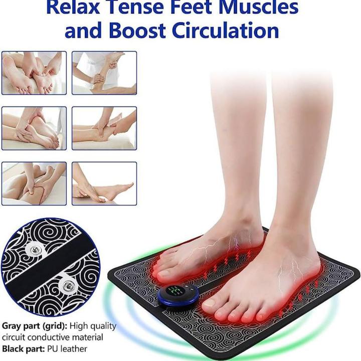 Electric EMS Foot Massager Leg Reshaping Pad Feet Muscle Stimulator Mat ...