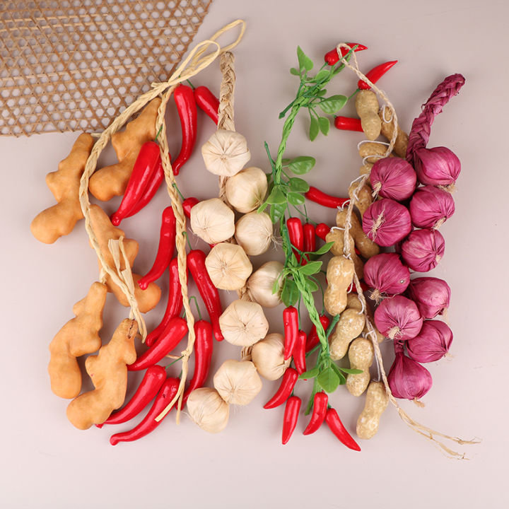 Artificial Fake Decorative Fruit Lifelike Foam Garlic Ginger Peanut Red ...
