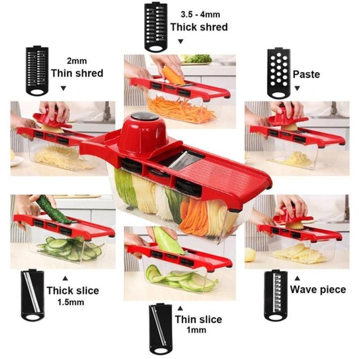 Slicer Vegetable Cutter Grater Chopper Six Interchangeable Blades With ...