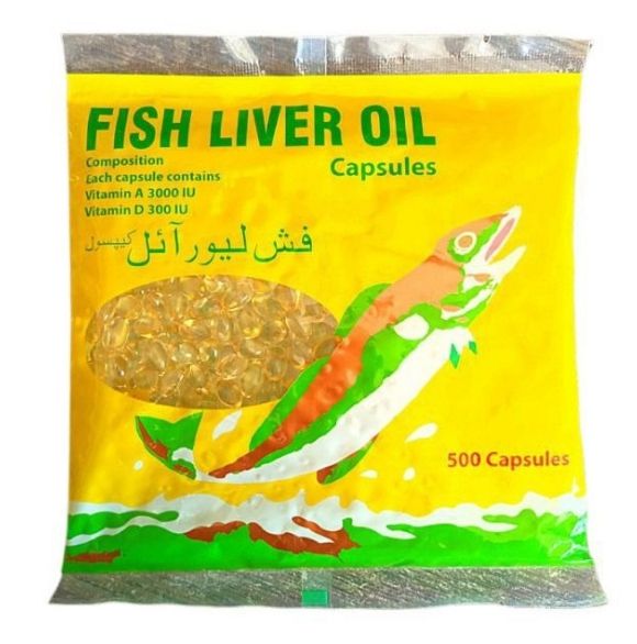 Fish Liver Oil 500 Capsule For Human Fresh Canned Fish | Daraz.pk