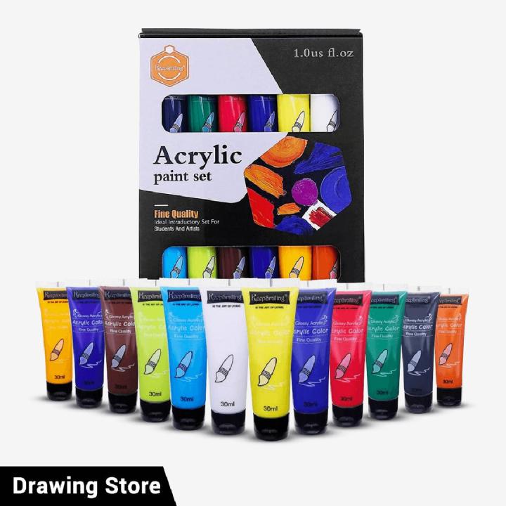 Keep Smiling Basic Acrylic Paint Tube Set 12 x 30ml | Daraz.pk