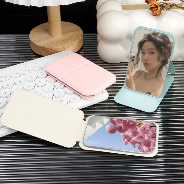 New Foldable Makeup Mirror Desktop Stand High Definition Pocket Mirrors ...