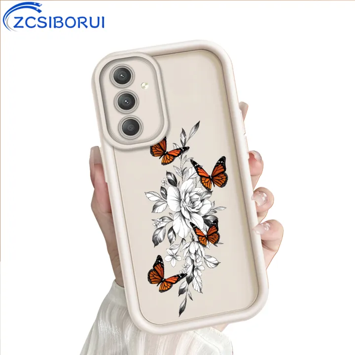 ZCSIBORUI for Samsung A24 4G Back Cover Flowers Butterfly Pattern Soft ...