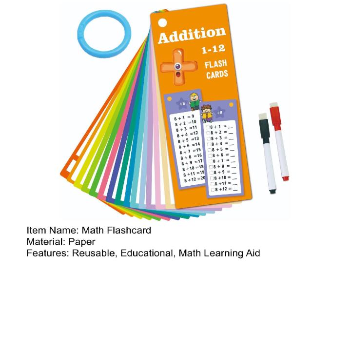Ethereon Math Flashcards Teaching Aid Interactive Math Flashcards Set ...