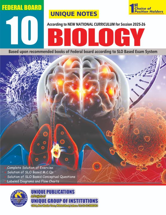 Unique Notes Biology 10th Federal Board | Daraz.pk