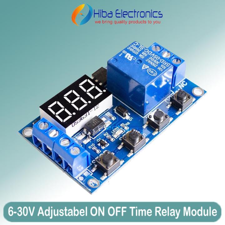 6-30V Adjustable 4 Button Timing Cycle Relay Module Automaticaly ON OFF ...