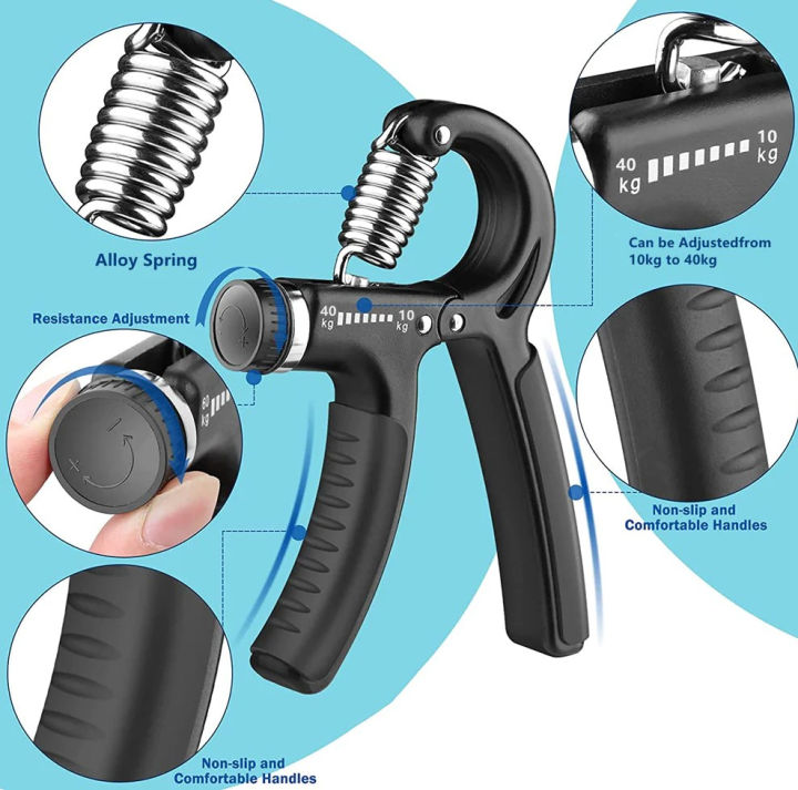 Branded Adjustable Hand Grip Power Exerciser Forearm Wrist Strengthener Gripper ,Spring Hand ...
