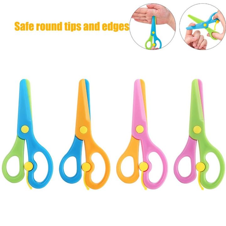 Safe Plastic Kids Safety Scissors Comfort Grip Blunt Tip Preschool ...