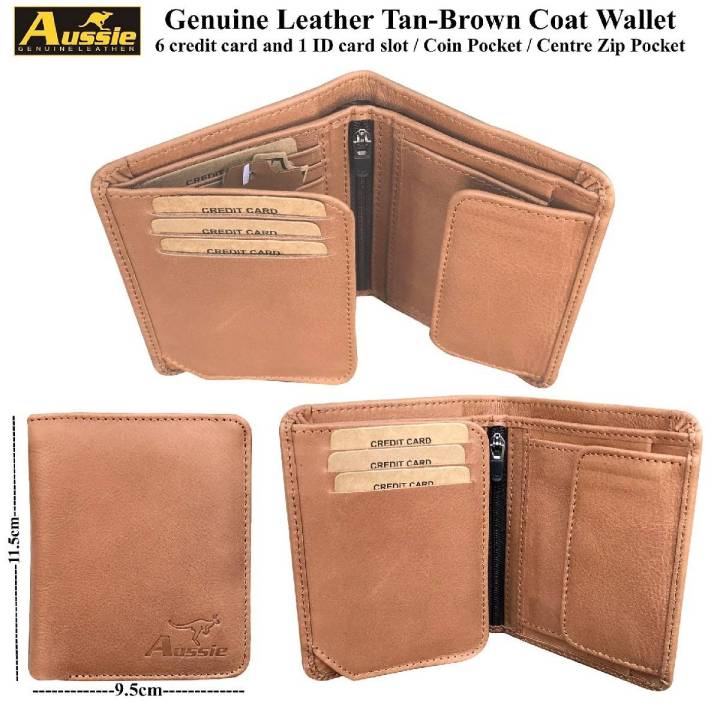 Genuine Leather Tan-Brown Coat Wallet for Men | Daraz.pk