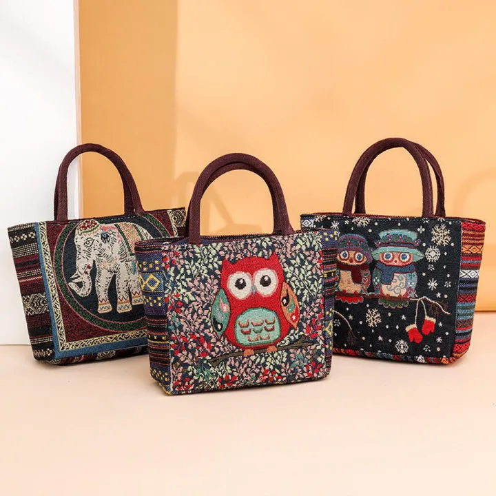 Handbags Female New Office Worker Mother Going out Linen Canvas Zipper ...