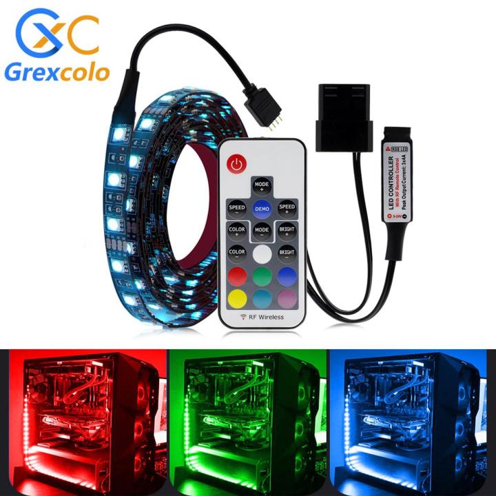 RGB LED Strip Light 5050 12V RGB Ribbon 0.5m 1m 2m Background Light ...
