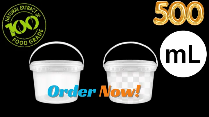 Bucket 1Pc 500 ML Transparent Plastic Bucket with Lid and handle Food ...