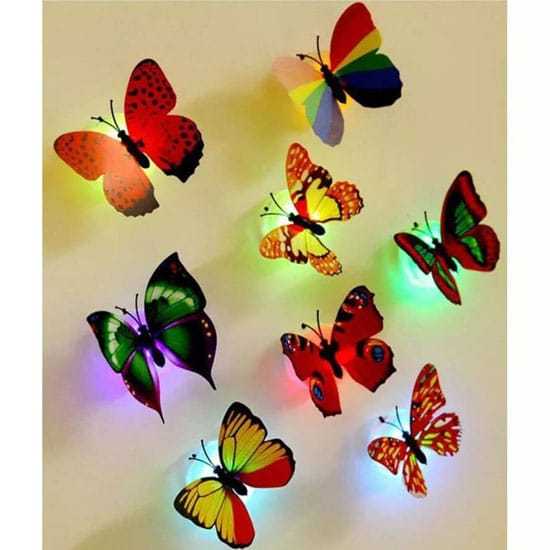 10 pcs Buttterfly Led Decoration Wall Sticker Lights AhsanStore.pk ...