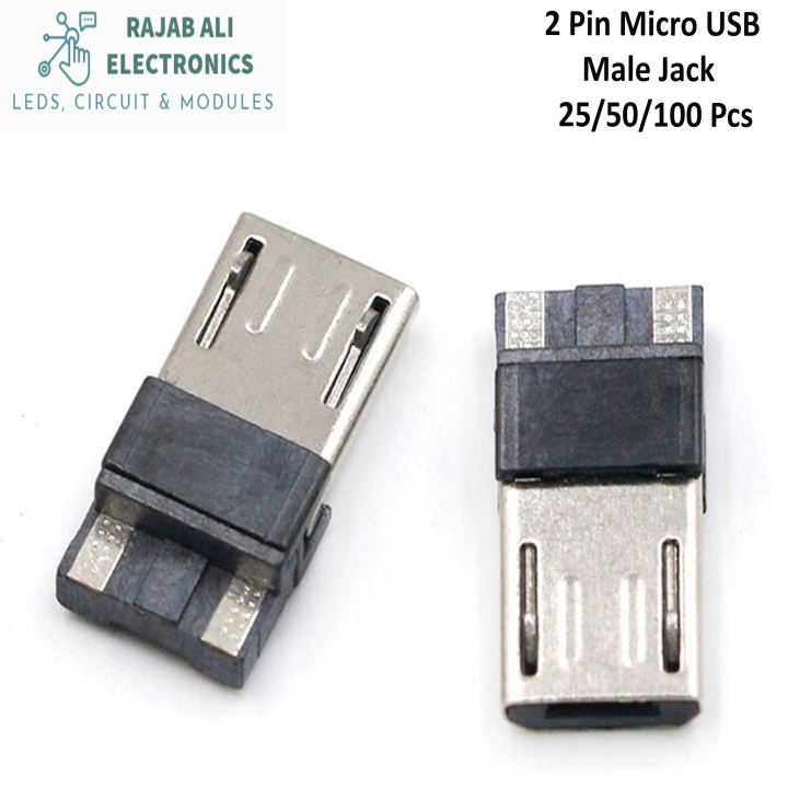 25/50/100 pieces 2 Pin Micro USB Connector Jack Male Fast Charging ...