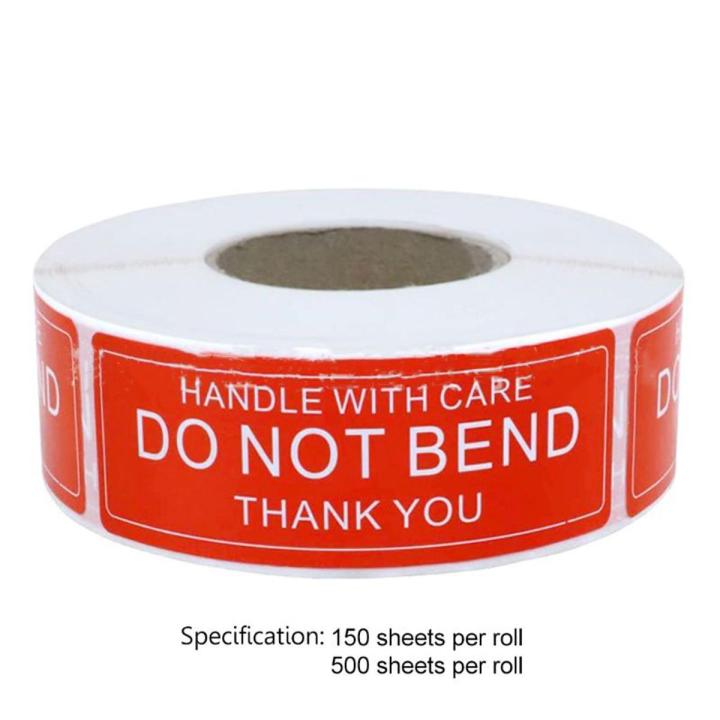 Red Warning Sticker Fragile Handle With Care DO NOT BEND 2.5x7.5cm ...