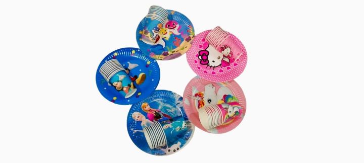 Cartoons Inspired Theme Party Paper Plates- 10 Big size Round Paper ...