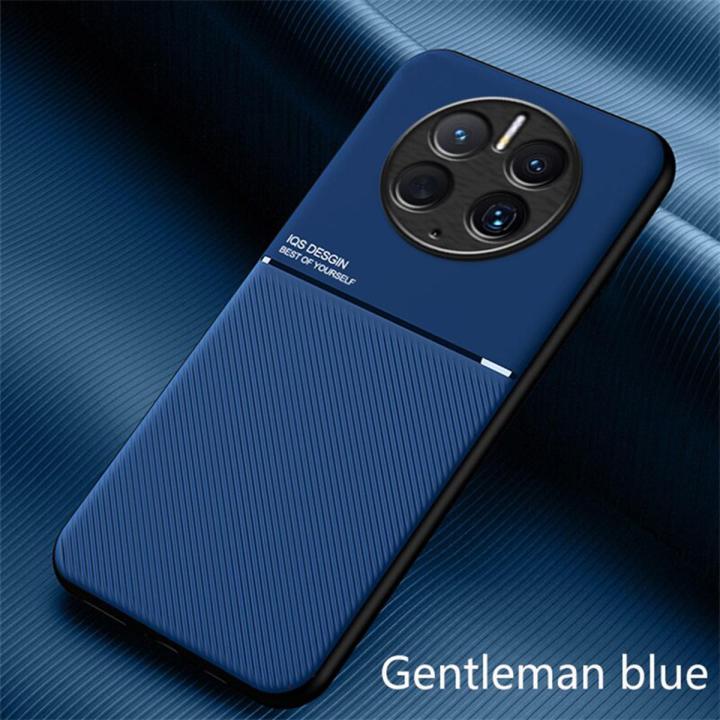 For Huawei Mate 50 Pro Case Car Magnetic Holder Leather Phone Case For ...