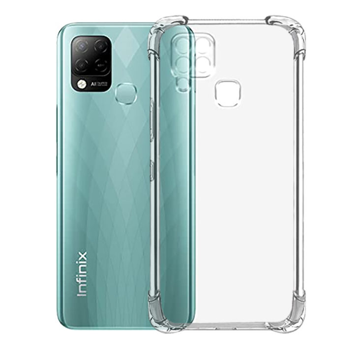 Infinix Hot 10S Back Cover Transparent Extra Bumper Anti Shock Soft Crystal Clear Cover For ...