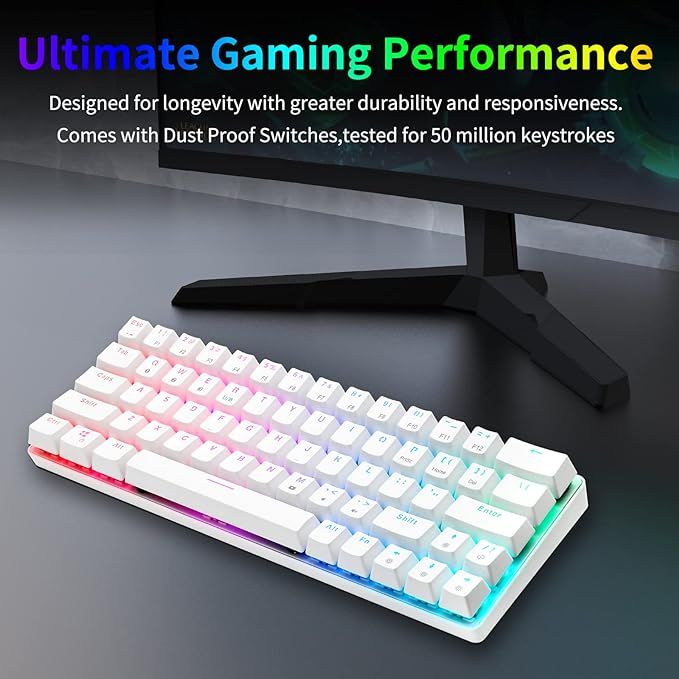 HUO JI CQ63 60% Compact RGB Wireless Mechanical Gaming Keyboard ...