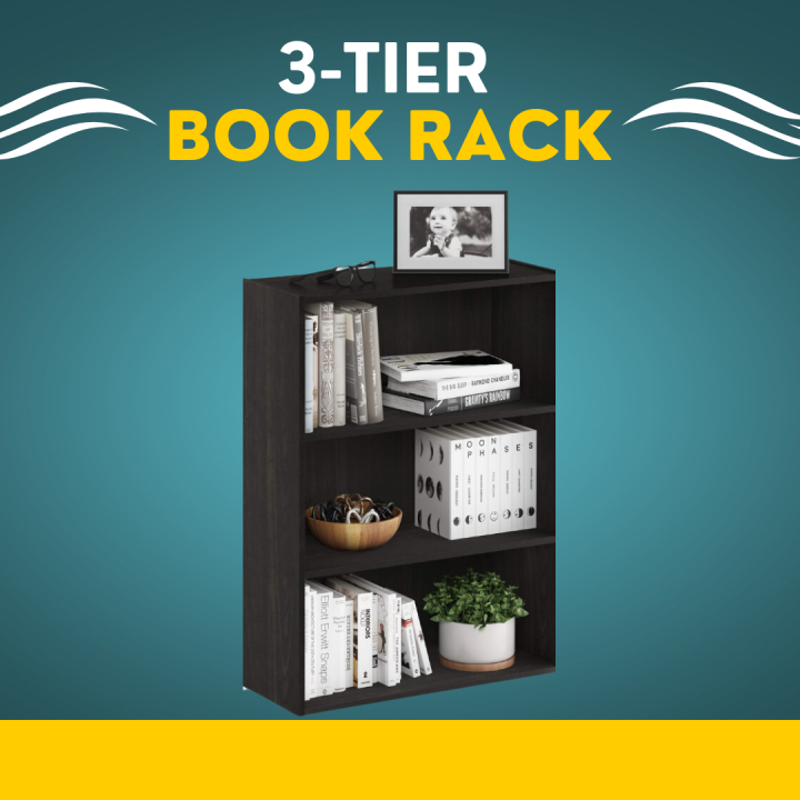 R3-Tier Multipurpose Open Book Rack Book Shelf - Space-Saving Organizer ...