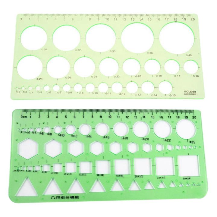 NANLIY- Green Plastic Students Rectangle Shape Drawing Circle Template ...