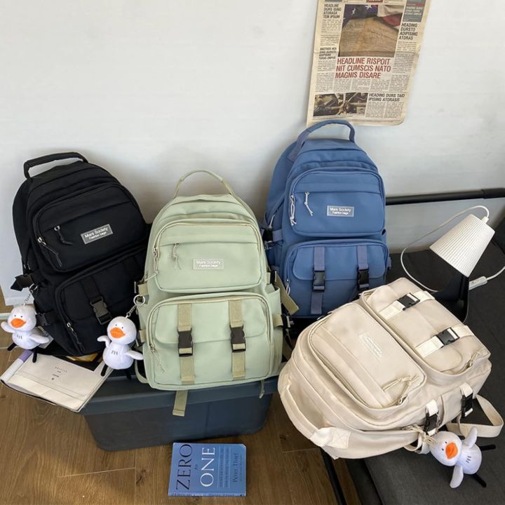 2025 Spring New Women Fashion Nylon Backpack Multiple Pockets Buckle ...