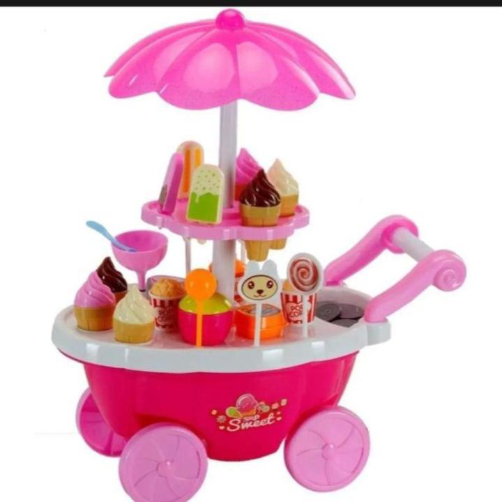 Ice cream Cart Mini Sweet shop with Light and sound for kids | Daraz.pk