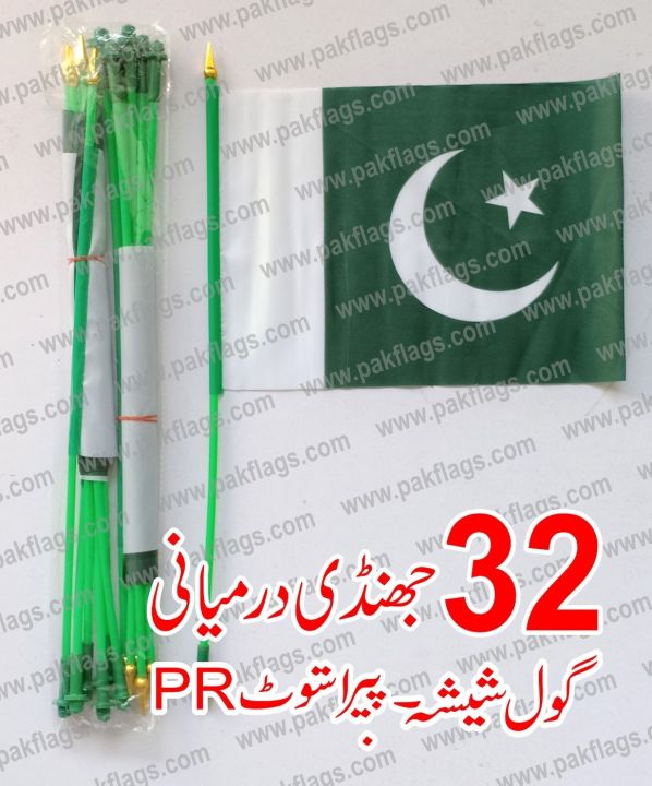 12 Pcs Pakistan Flags Motor Bicycle Small size Jhanda For 14 August ...