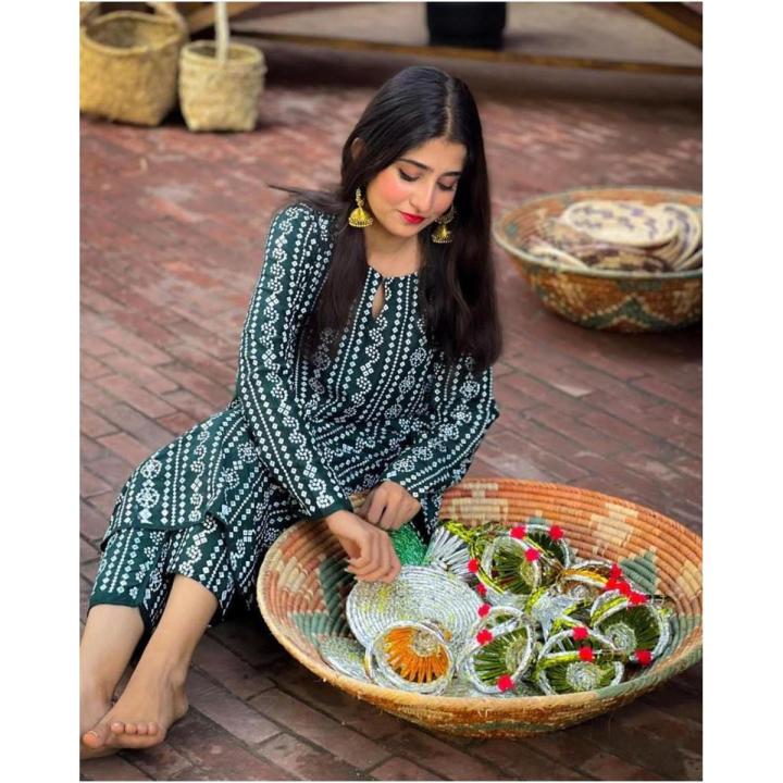 Chunri Style Arabic Linen Readymade 2 Piece Suit Premium Design | Daraz.pk