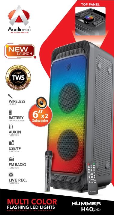 Hummer H-40 Bluetooth Speaker – 30W Power, RGB Lights, TWS Function ...