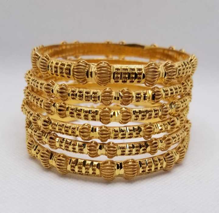 Real Gold Design Bangles set of 6 Pcs | Daraz.pk