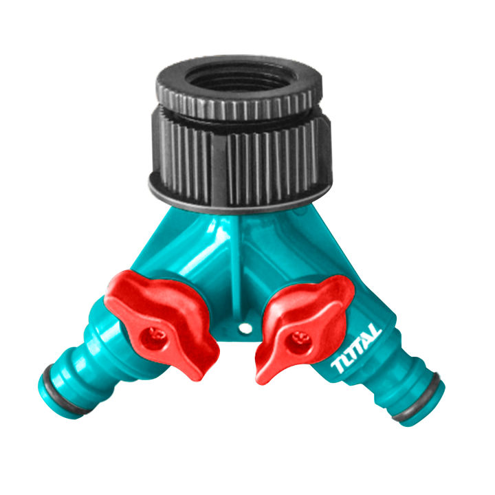 TOTAL Plastic Hose Connector with Shut-off and Plastic Swivel Nut ...