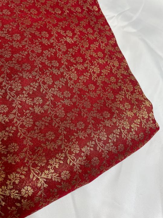 Shah e Zaman Jamawar Collection Anari Red Floral Banarsi for Women 2.5 ...