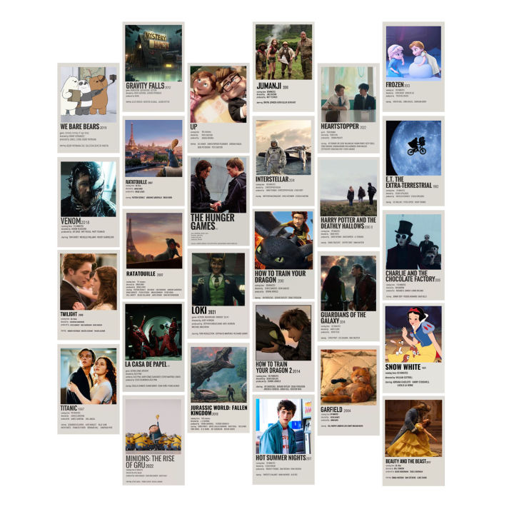 Movie Posters Collage Kit In 4x6 inches for Asthetic Wall Decoration l ...