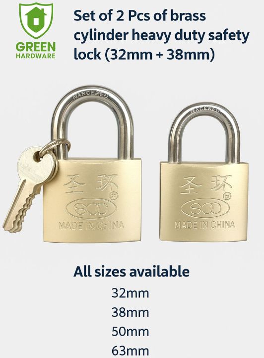 Heavy Duty Brass Cylinder Silver Padlock with 3 Keys – Strong Anti ...