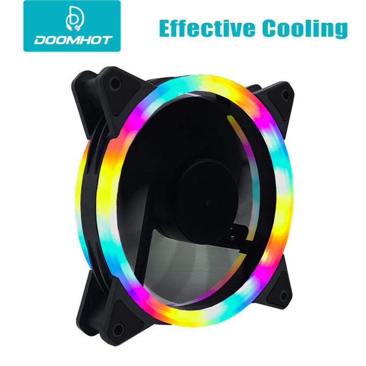 Nax-3c Computer Cooling Fan Magic Rgb Fan Rainbow Colors Double Ring ...