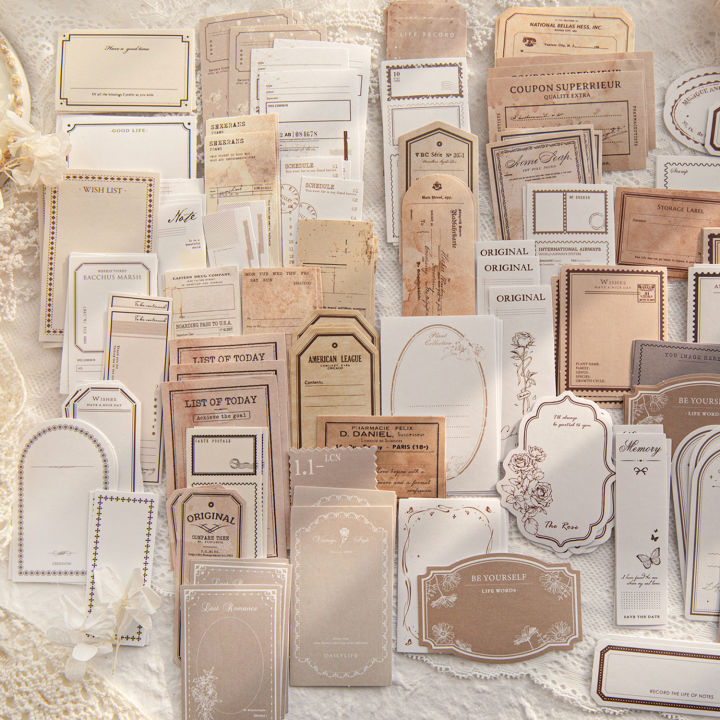 RHS Online 30PCS Echoes From The Past Series White Kraft Paper Label ...