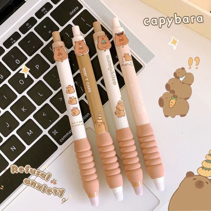 Pretty Aesthetic Kawaii Capybara Gel Pen Blue Ink Cartoon Erasable Pen ...