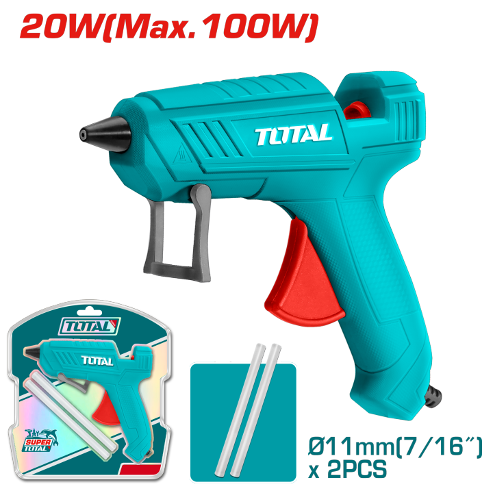 TOTAL 20W(100W) Corded Glue Gun with 2pcs 150mm Glue Sticks TT101116 ...