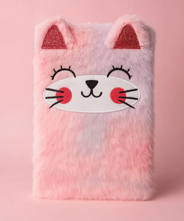 Cute Hello Kitty Diary Notebook For Girls Fur Faux Fluffy Diary Journal ...
