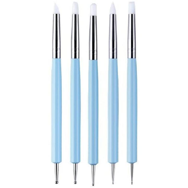 Nail Art Tool 5Pc X 2 Way Ball Styluses Dotting Tool Silicone Color ...