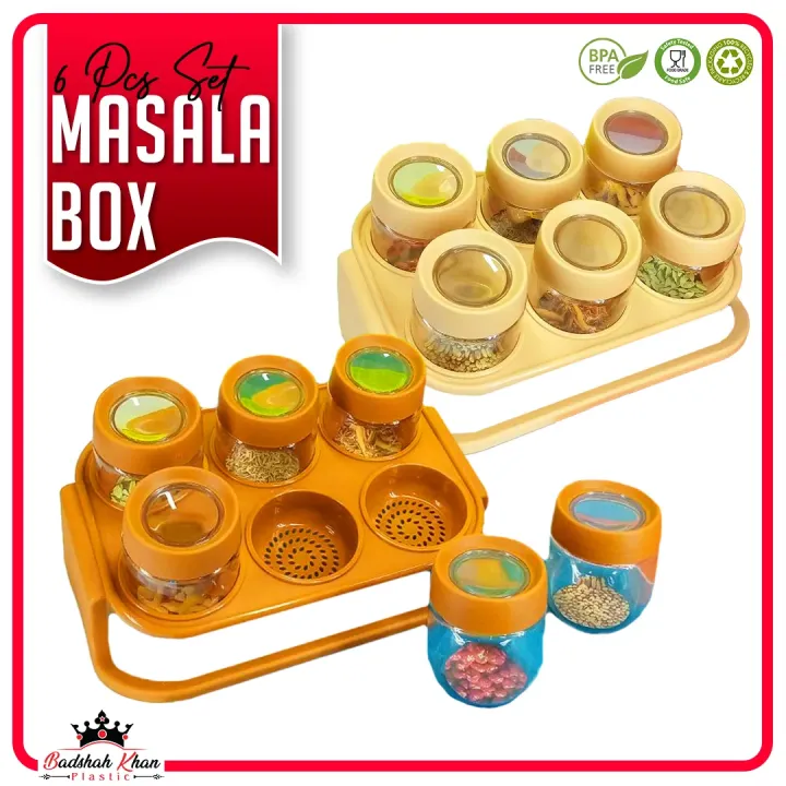6pcs Masala Box Set - Pure Plastic - Food Grade Material | Daraz.pk