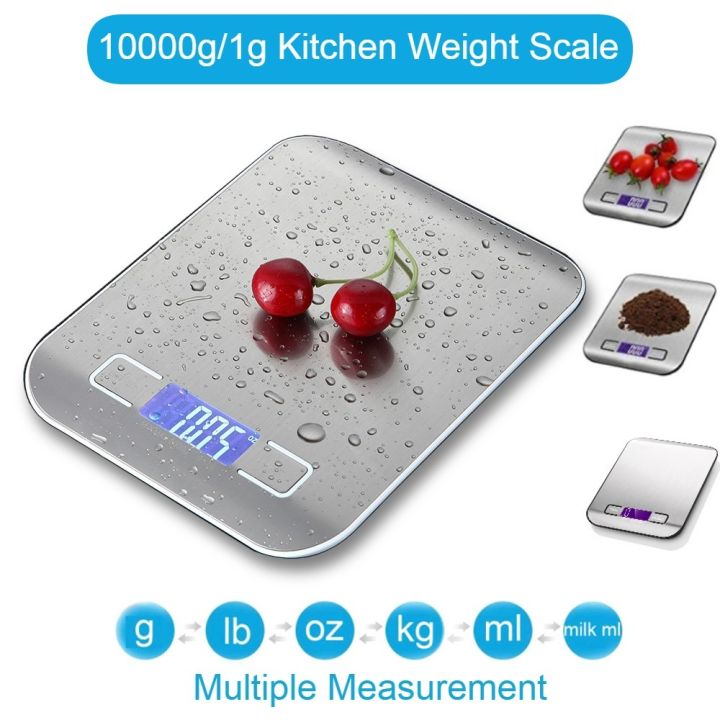 10KG Digital Kitchen Weight Scale - Stainless Steel Kitchen Scale for ...